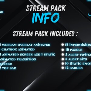 Animated Stream Pack Tiger Cyan, Stream Overlay, Webcam Overlay, Twitch ...