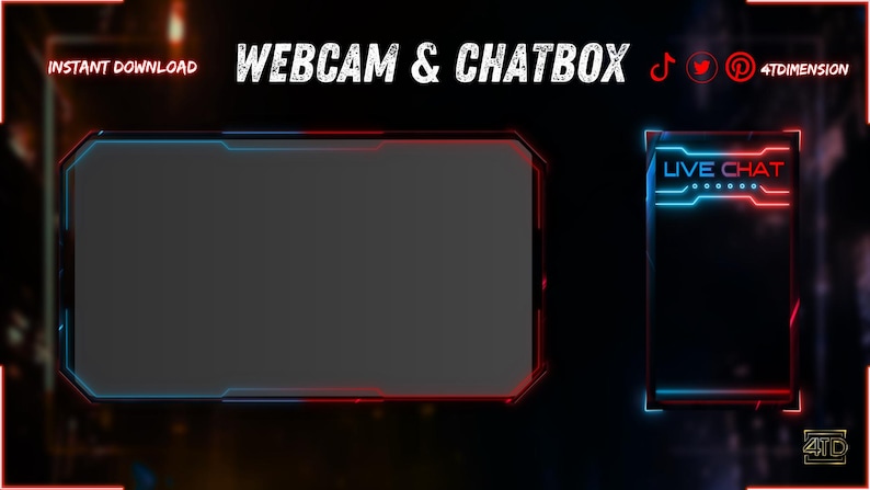 Cyberpunk Neon Animated Overlay Pack for Streaming: Twitch Overlays ...