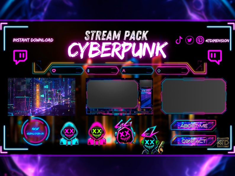 Twitch Overlay Package: Mega Premium Bundle With Emotes, Alerts, Panels ...