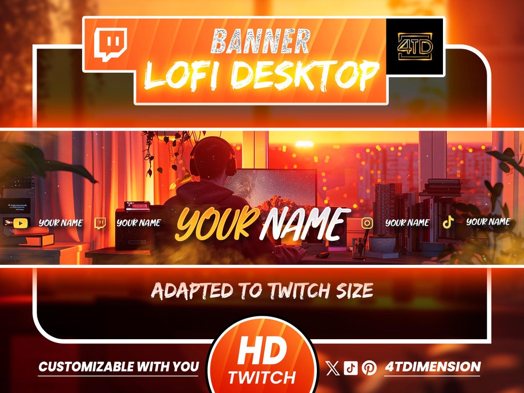 Twitch Lofi Desktop Banner, Gaming Banner, Banner Gamer, Streaming ...