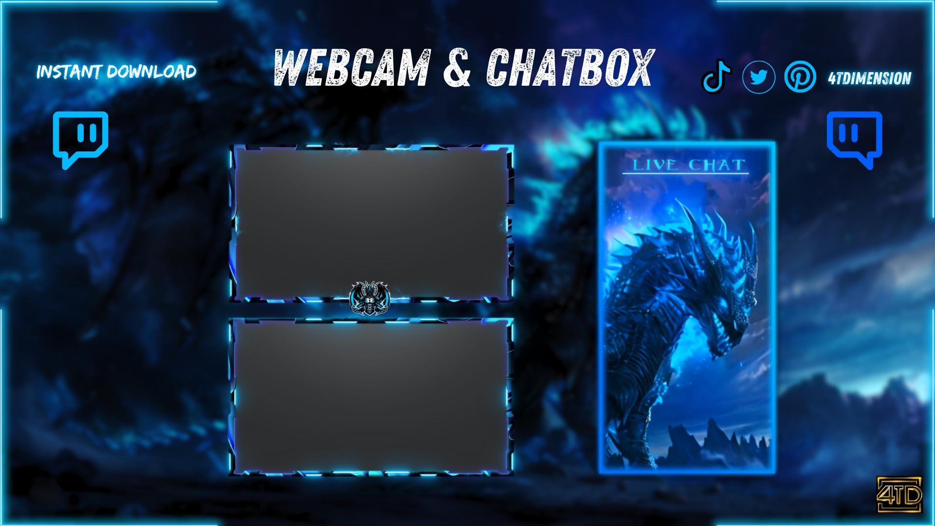 Electric Dragon Twitch Stream Pack: Animated OBS Streamlabs Overlays ...