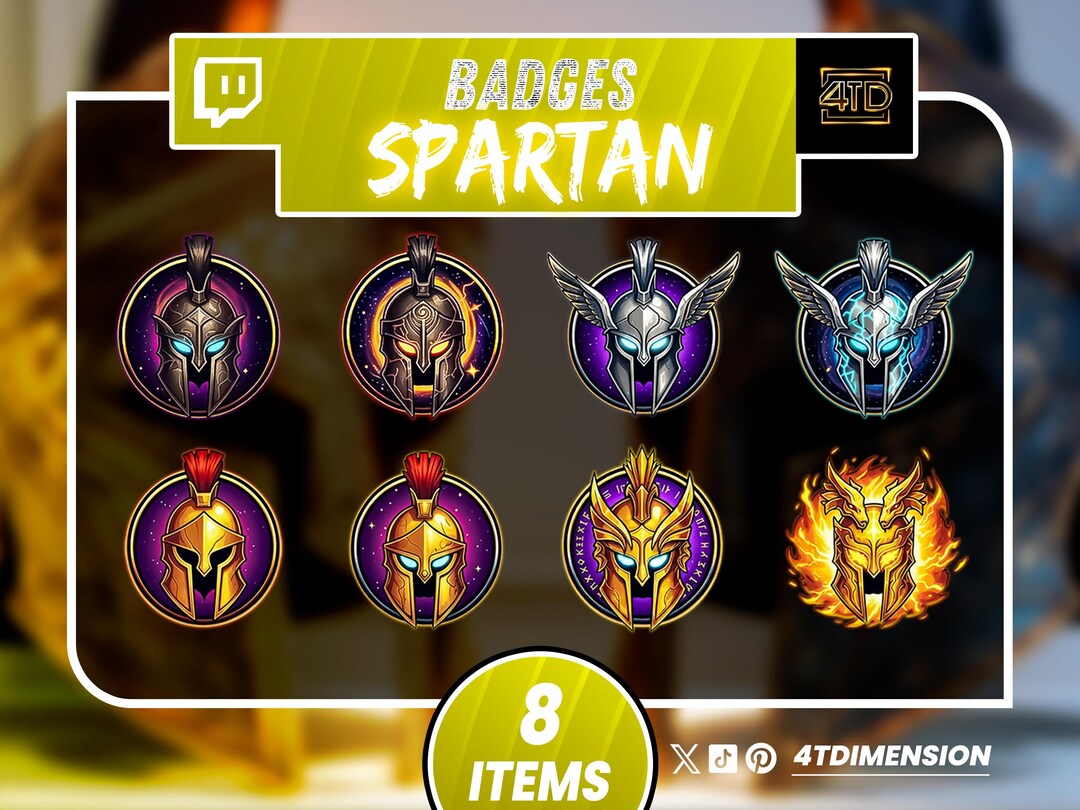 Spartan Subscriber Badges for Twitch Streamers, Gamer Loyalty Icons ...