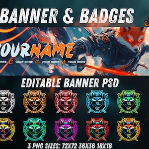 Animated Stream Pack Fox Samurai, Stream Overlay, Webcam Overlay ...