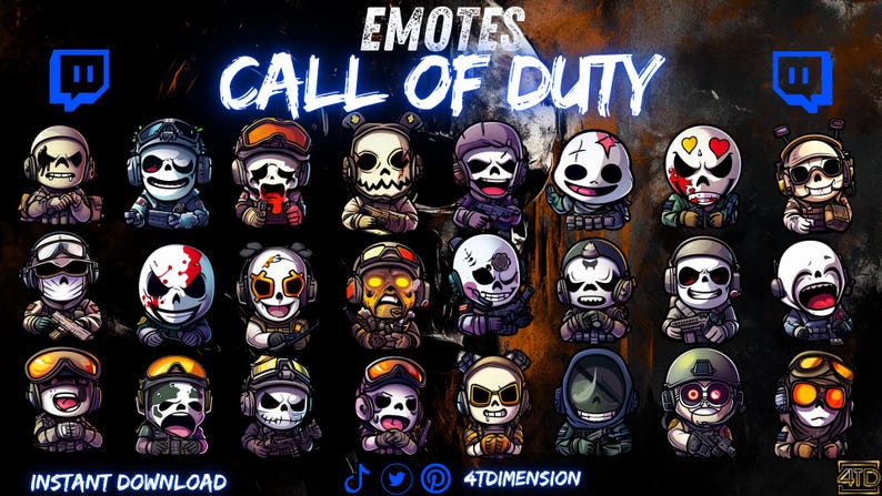 Emotes Call of Duty for Twitch, Twitch Emote Collection, Twitch Emotes ...