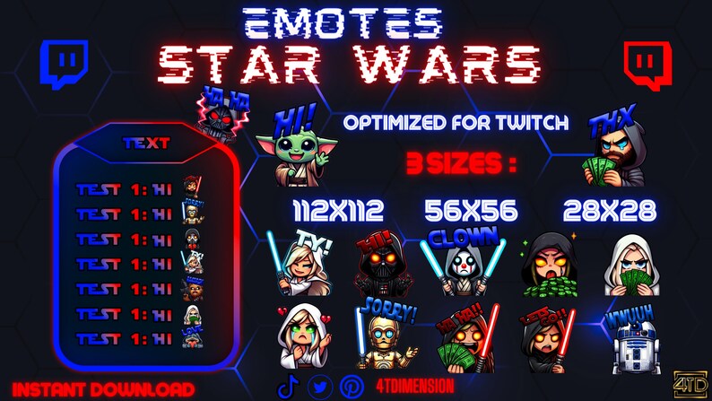 Emotes Star Wars for Twitch, Twitch Cute Emote Collection, Twitch ...