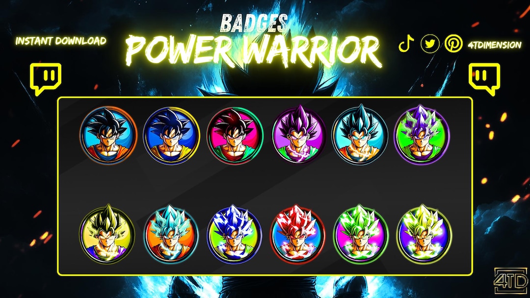 Goku Badges / Twitch Badges, Subinsignias De Dragon Ball, Twitch Sub ...