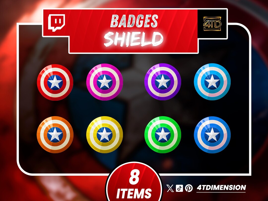 Shield Hero Badges / Twitch Badges, Shield Sub Badges, Twitch Sub ...