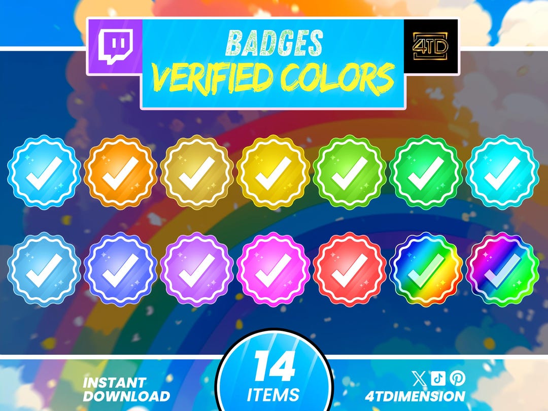 Verified Badge Icons Pack for Twitch, Discord, Youtube, Kick, Streamers ...