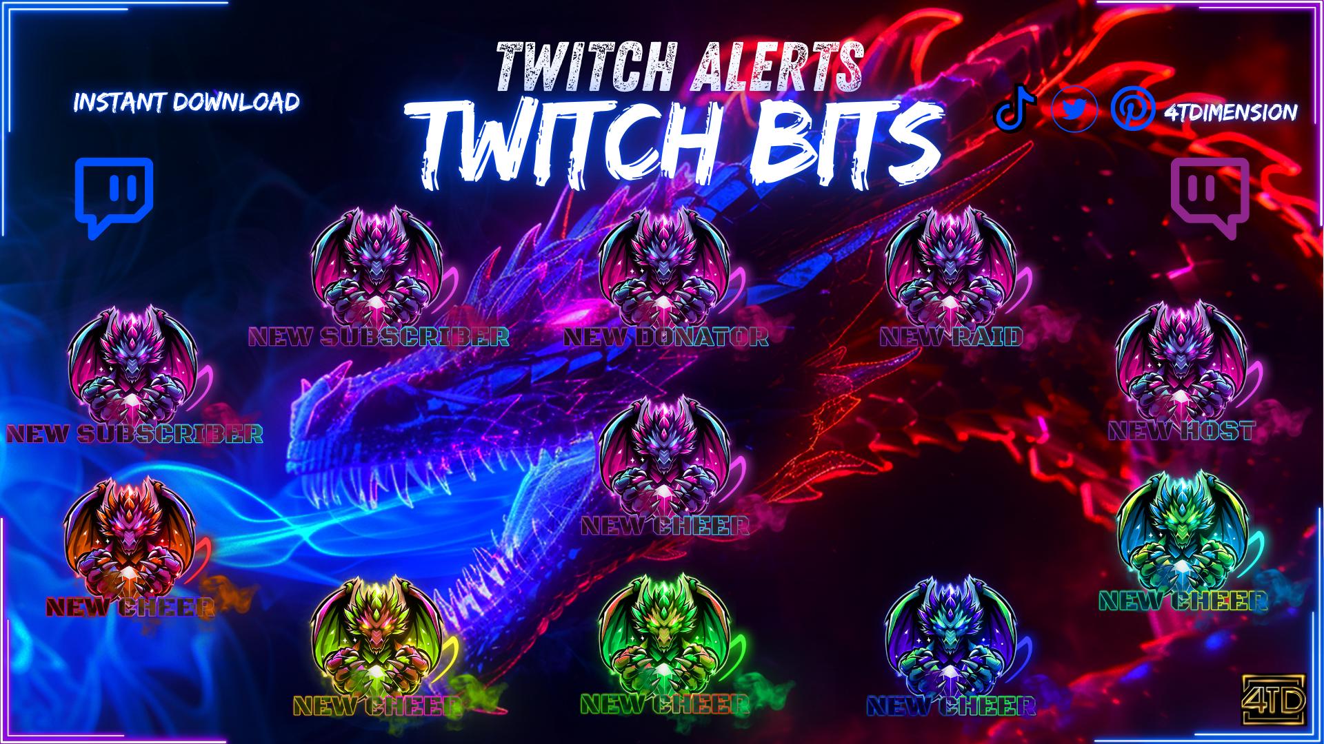 Pack de flux animé Radiant Dragon Neon, superposition de flux ...