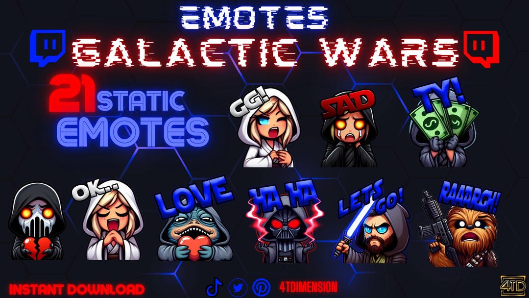 Galactic Emotes for Twitch, Cute Emote Collection, Twitch Emotes ...