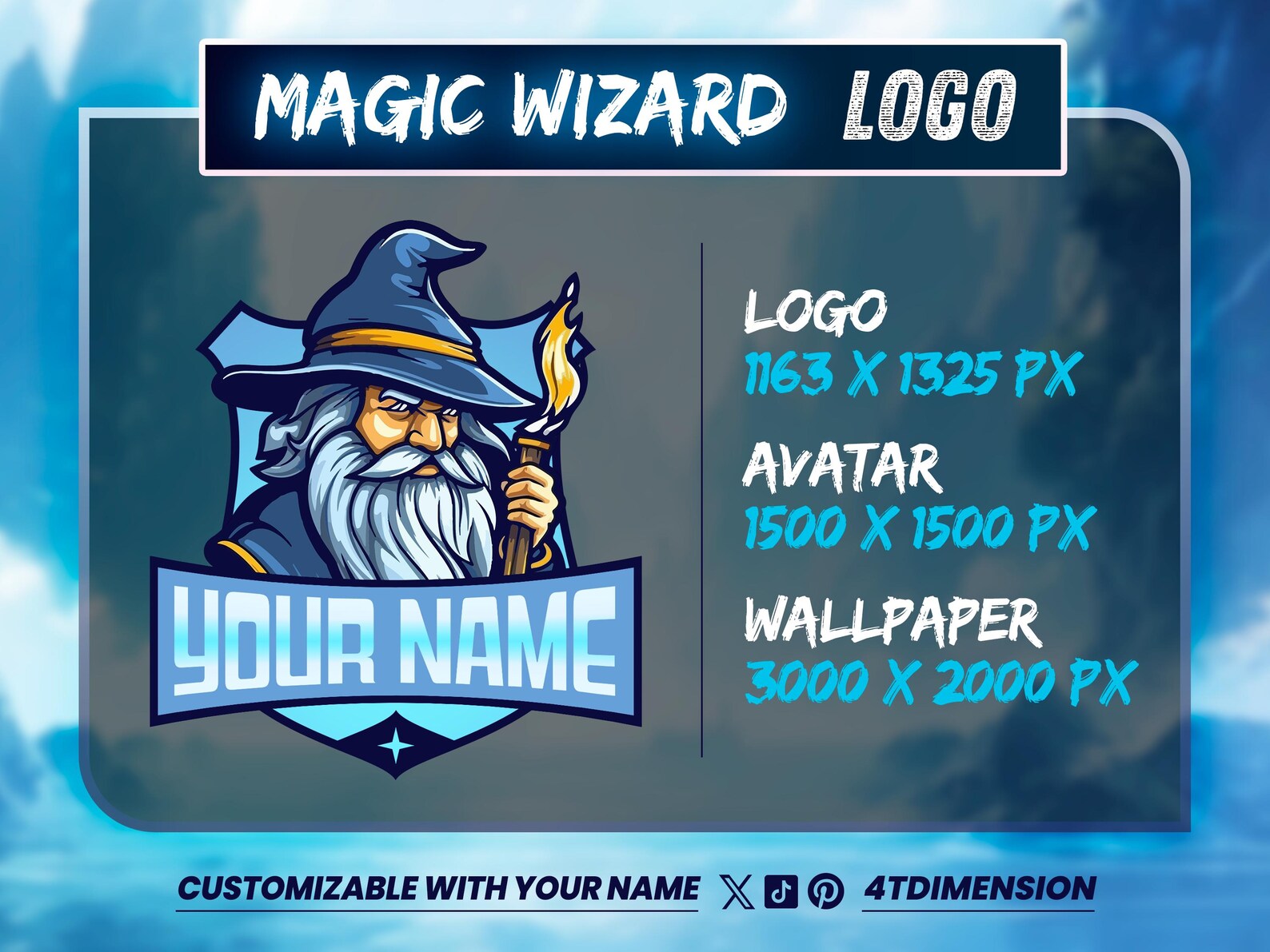 Twitch Wizard Logo, Gaming Logo, Logo Design, Mascot Logo, Streaming ...