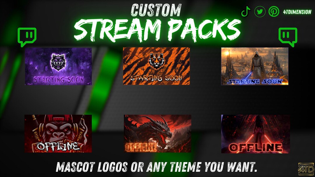 Custom Design of Stream Packs / Custom Streampacks / Overlay / Screens ...
