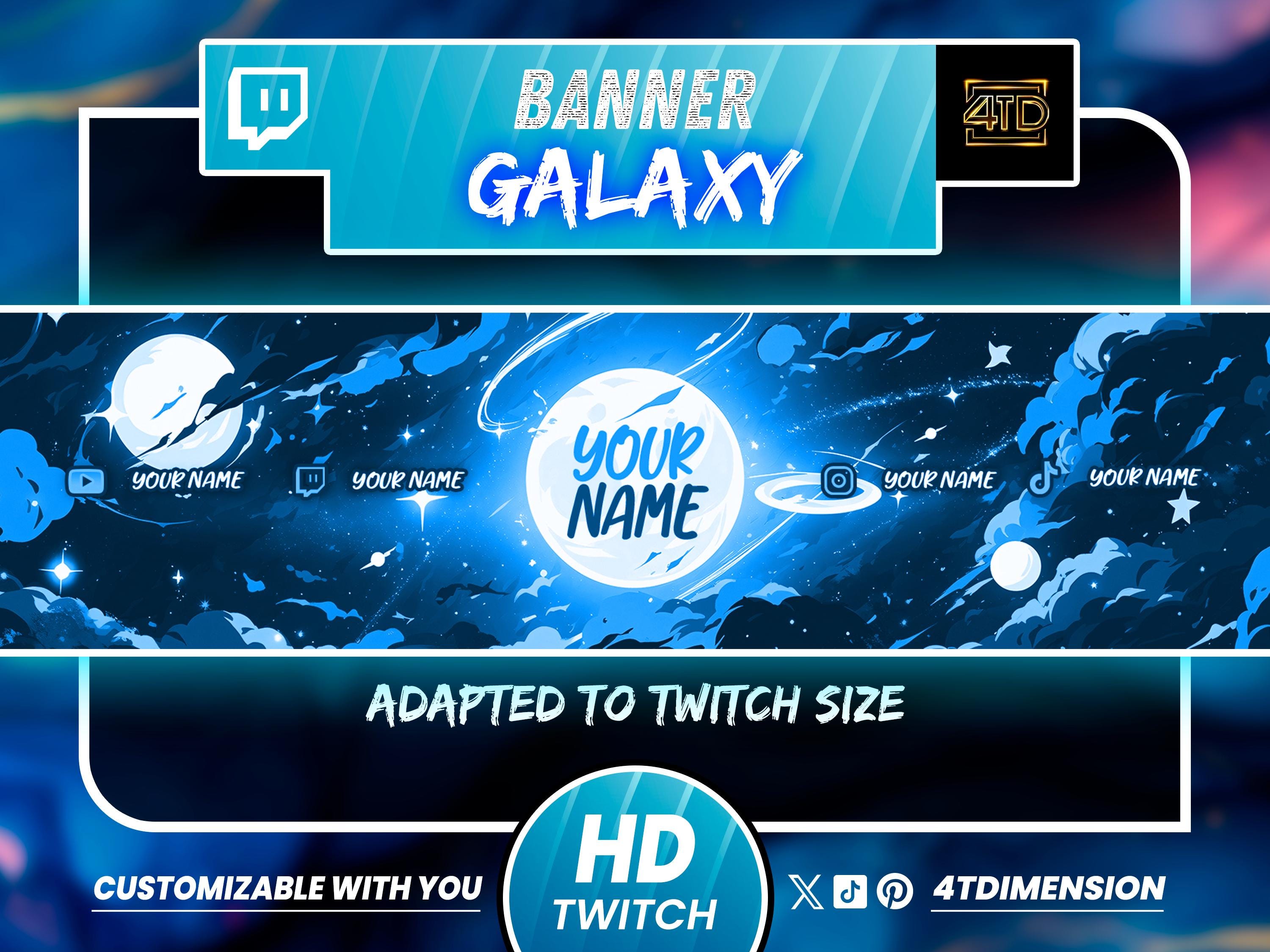 Twitch Galaxy Banner, Gaming Banner, Banner Gamer, Streaming Banner ...