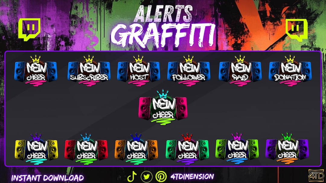 Twitch Alerts, Animated Graffiti Alerts, Animated Twitch Alerts ...