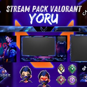 Animated Stream Pack Valorant Yoru, Stream Overlay, Webcam Overlay ...