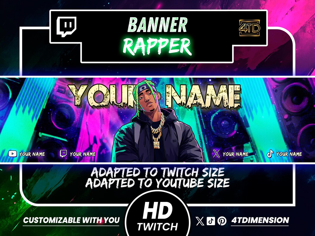 Urban Gamer Banner for Twitch and Youtube With Neon Graffiti Art ...