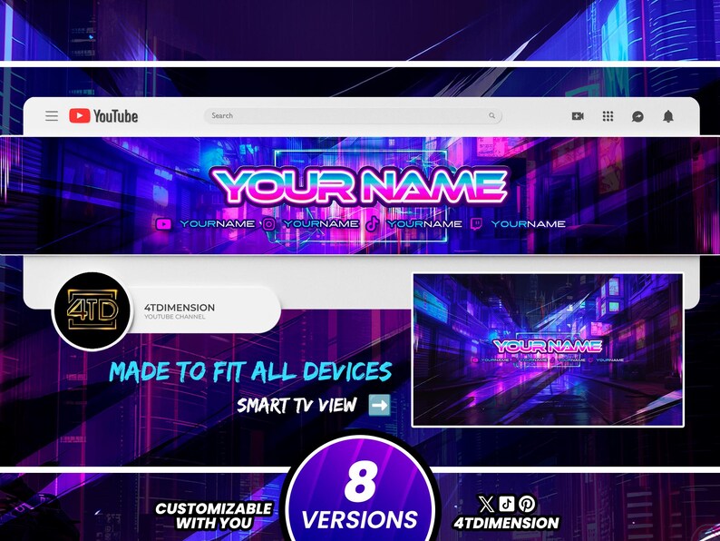 Cyberpunk Custom Gaming Banner for Twitch, Youtube, X, Facebook ...