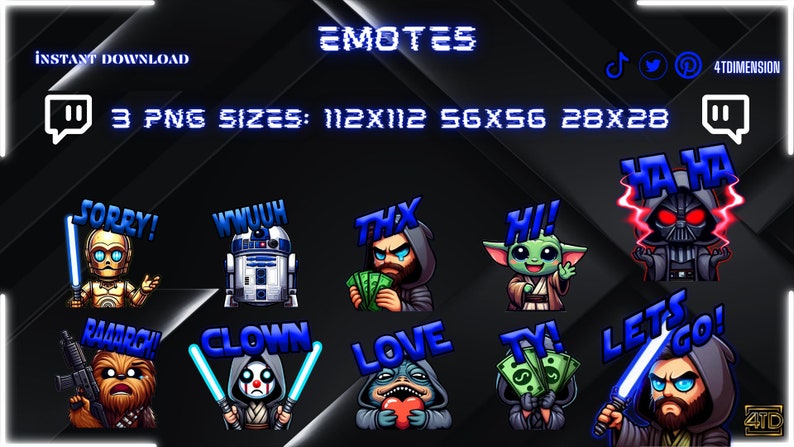 Animated Stream Pack Star Wars, Stream Overlay, Webcam Overlay, Twitch ...