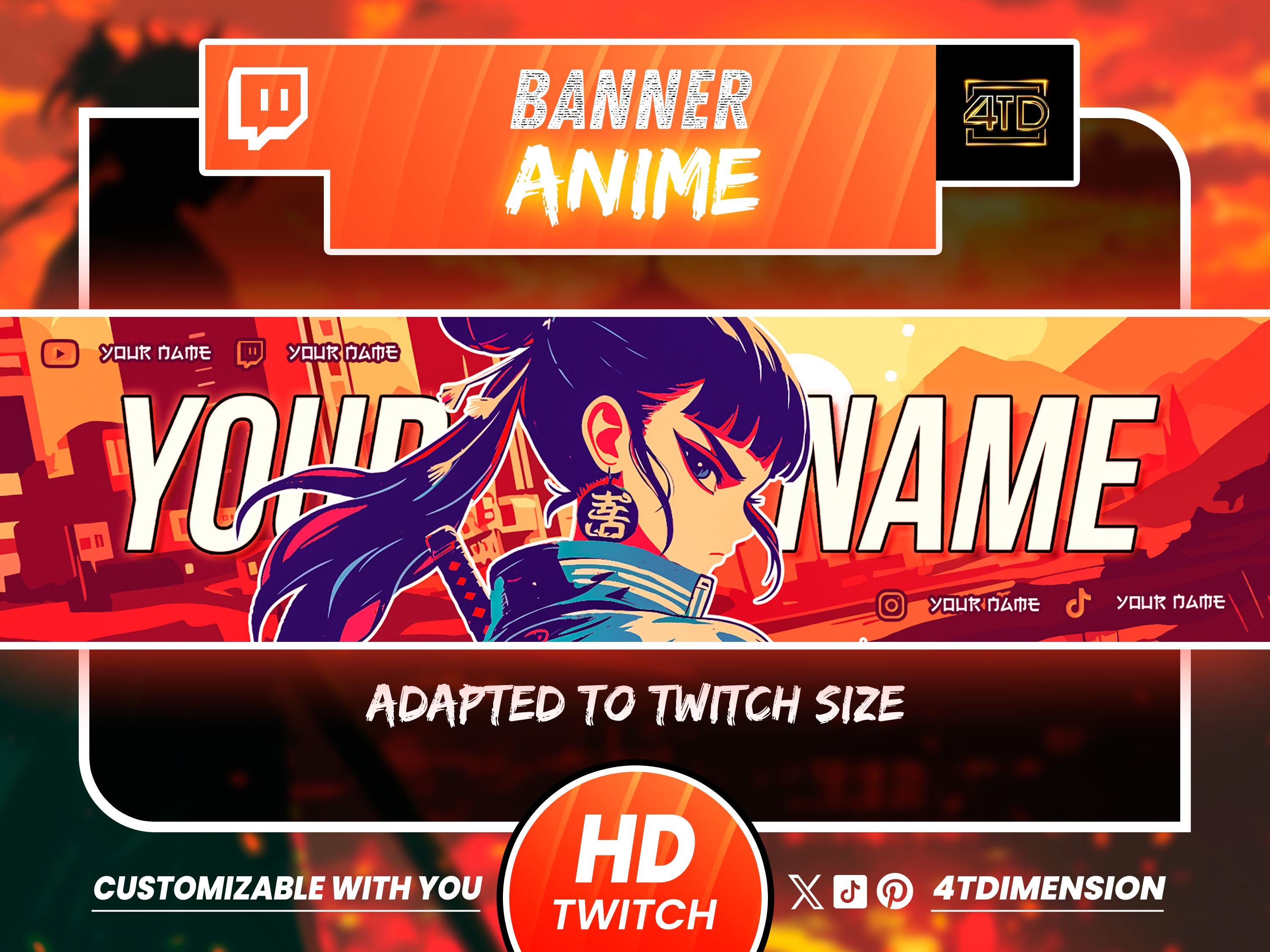 Twitch Anime Girl Banner, Gaming Banner, Banner Gamer, Streaming Banner ...