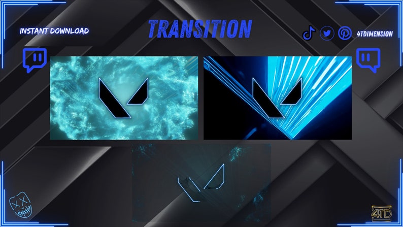 Animated Stream Pack Valorant Yoru, Stream Overlay, Webcam Overlay ...