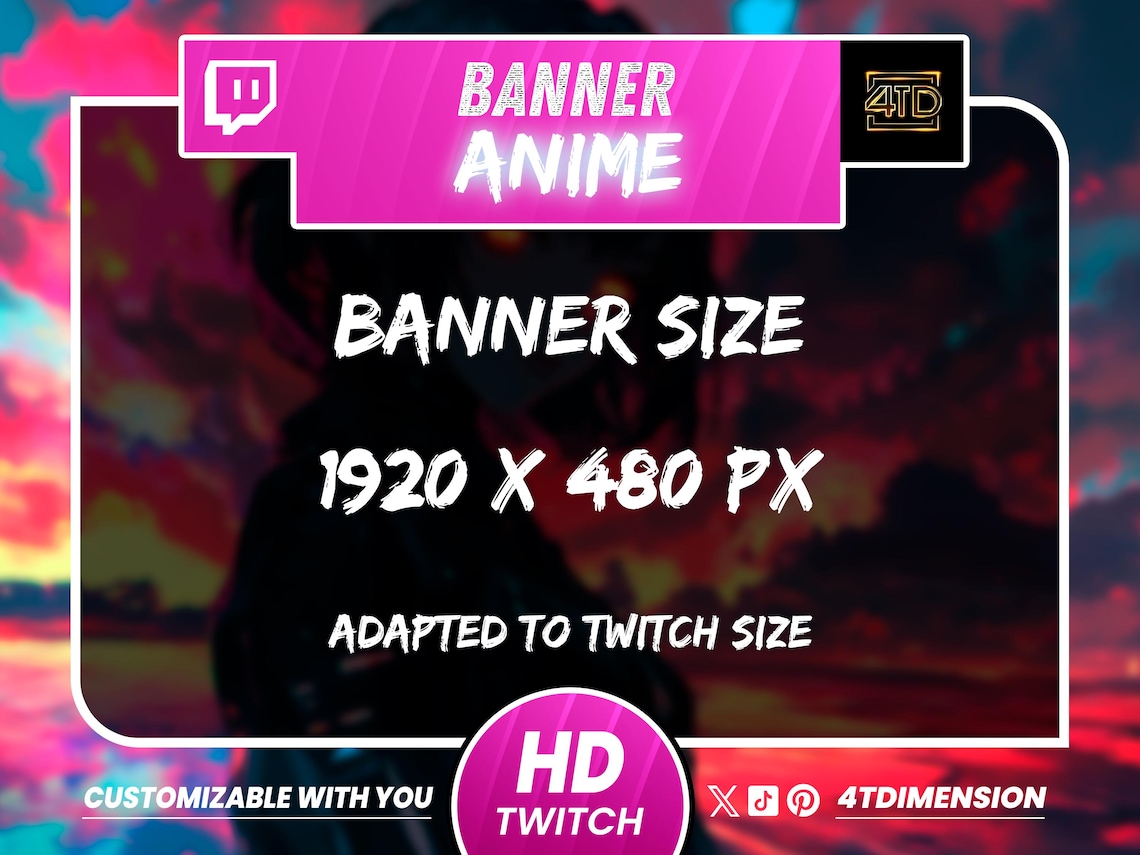 Twitch Anime Banner, Gaming Banner, Banner Gamer, Streaming Banner ...