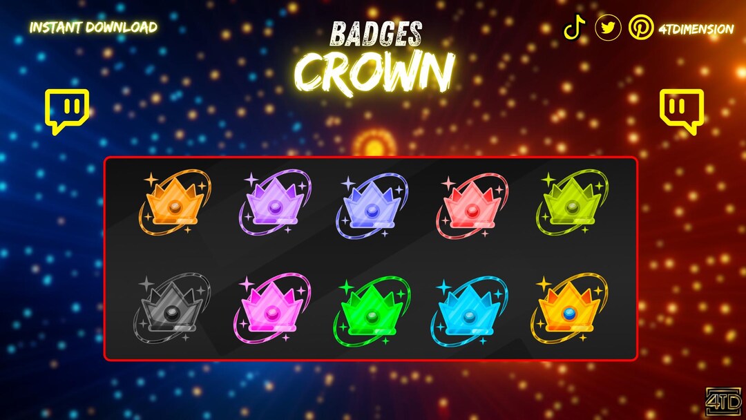 Crown Bit Badges / Twitch Badges, Crown Sub Badges, Twitch Sub Badges ...