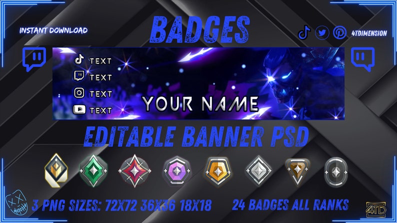 Animated Stream Pack Valorant Yoru, Stream Overlay, Webcam Overlay ...