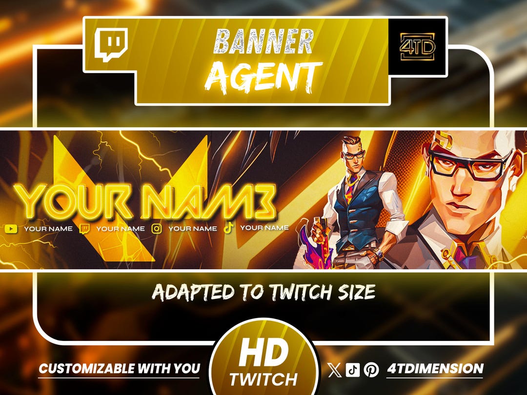 Twitch Sniper Agent, Gaming Banner, Banner Gamer, Streaming Banner ...