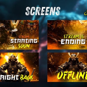 Animated Stream Pack Samurai, Stream Overlay, Webcam Overlay, Twitch ...