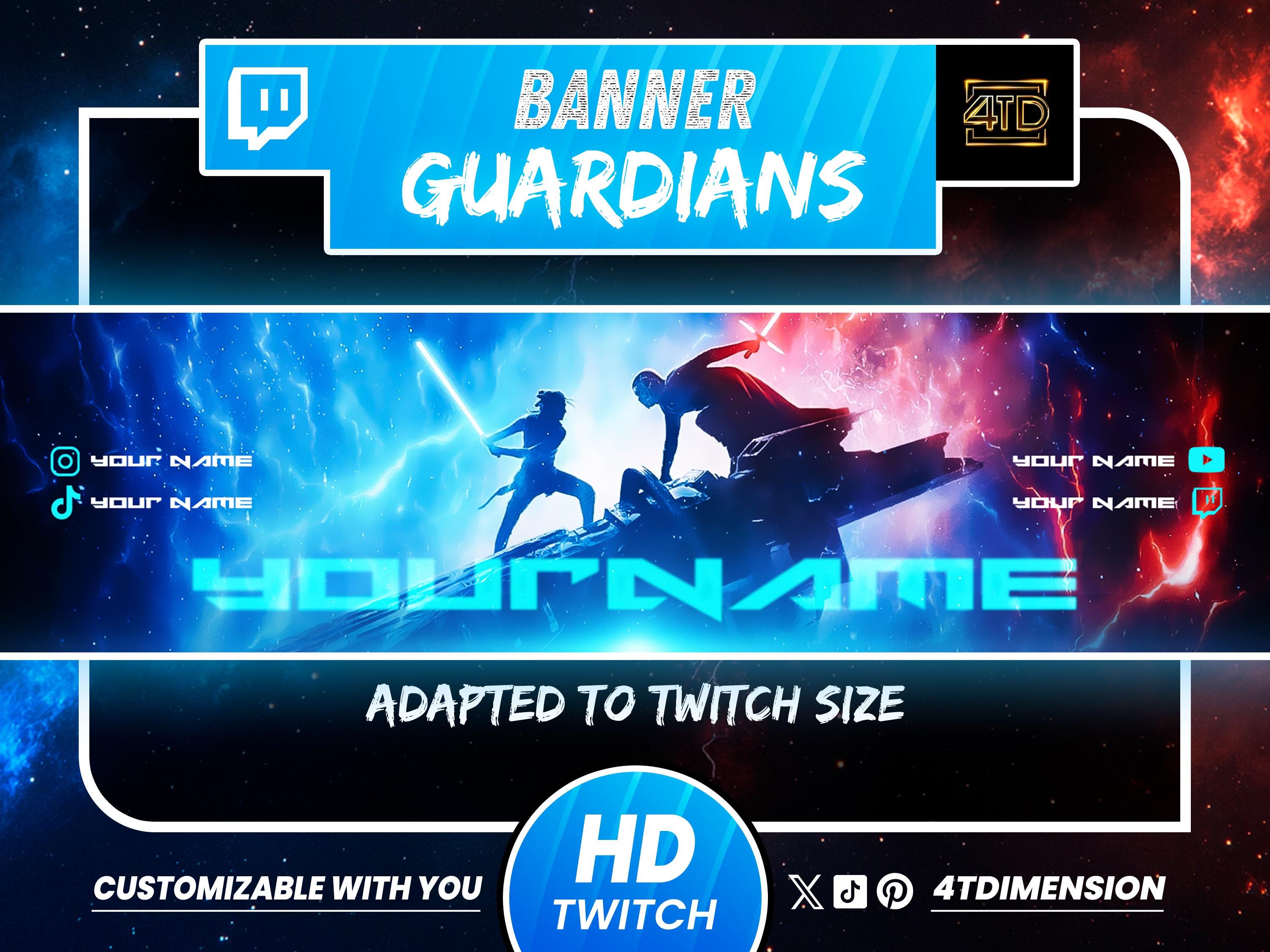 Twitch Cosmic Battle of Light Swords Banner, Gaming Banner, Banner ...