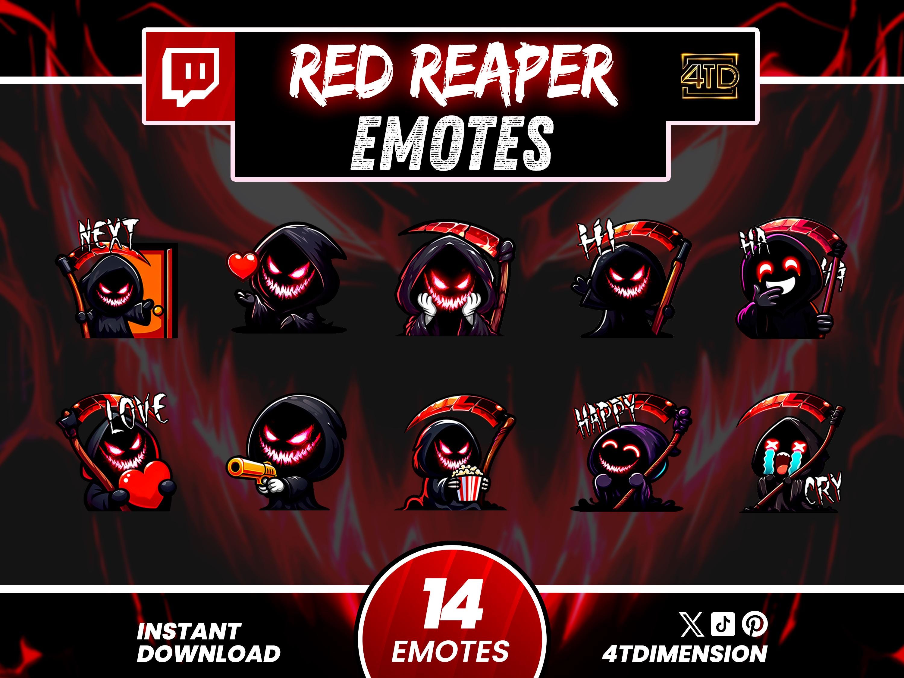 Reaper Emotes Animated Pack : Twitch Grim Reaper Emotes Bundle for ...
