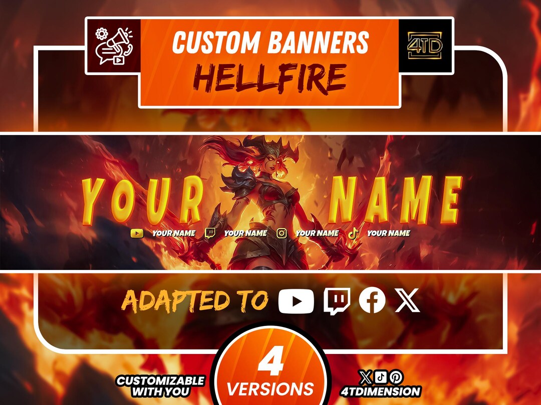 Demon Warrior Gaming Banner : Custom Anime Banner for Twitch, Youtube ...