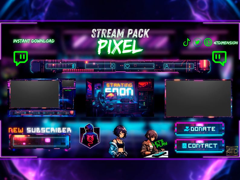 Twitch Overlay Package: Mega Premium Bundle With Emotes, Alerts, Panels ...