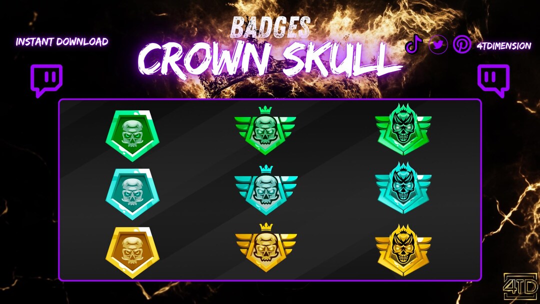 Skulls Crowns Sub-badges, Contraction Sub-badges, Contraction Badges ...
