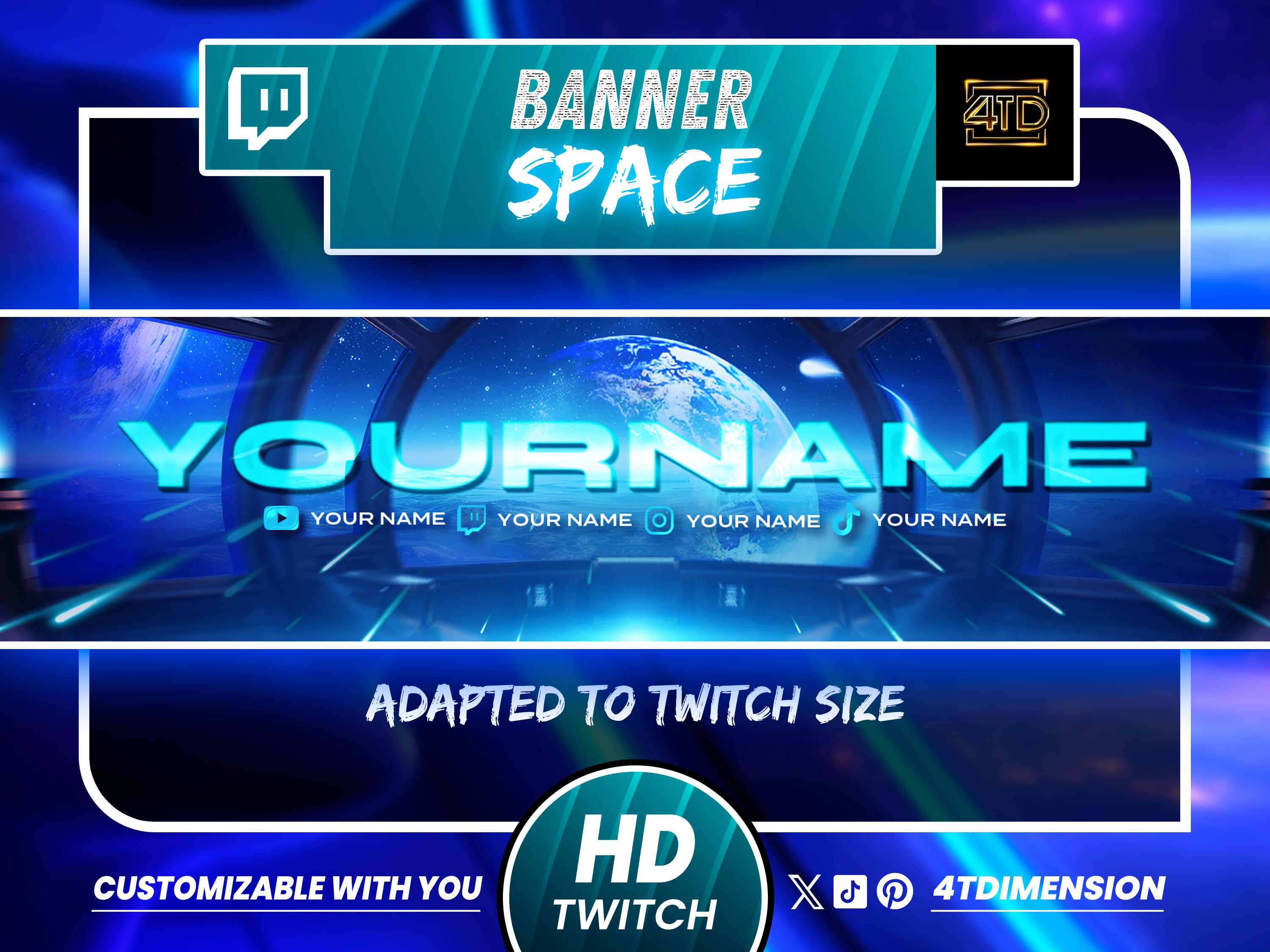 Twitch Space Banner, Gaming Banner, Banner Gamer, Streaming Banner, Sci ...
