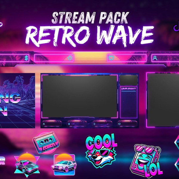 Twitch Retro Overlay Blue - Etsy