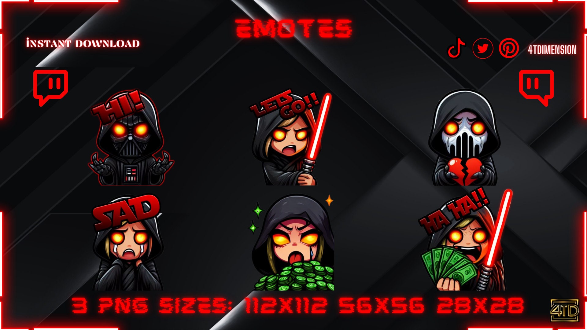 Animated Stream Pack Star Wars Sith, Twitch Overlay, Stream Overlay ...