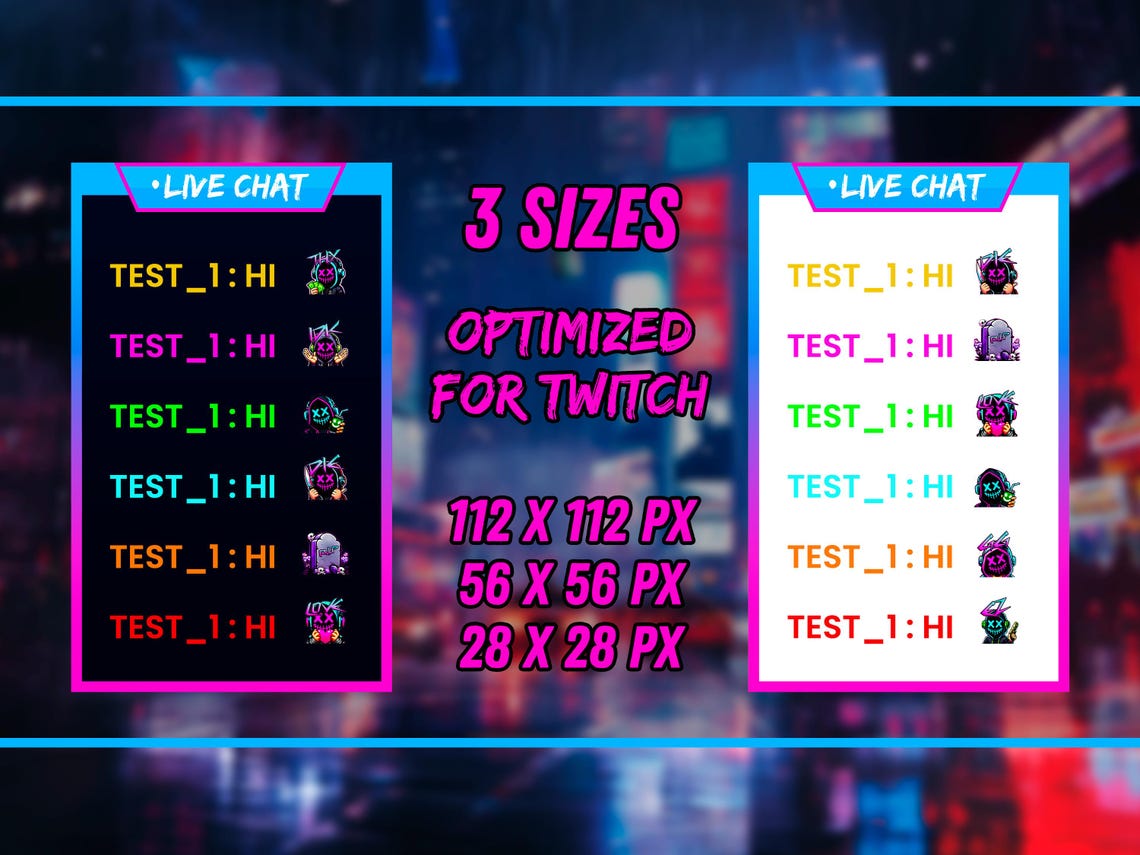 Cyberpunk Twitch Emotes Pack for Twitch, Animated and Static Emotes for ...