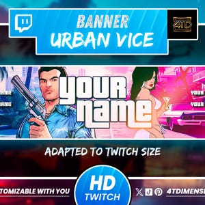 Twitch Urban Vice Banner, Gaming Banner, Banner Gamer, Streaming Banner ...