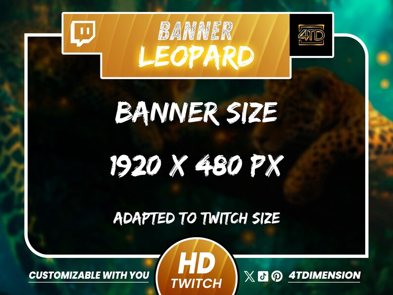 Twitch Leopard Banner, Gaming Banner, Banner Gamer, Streaming Banner ...