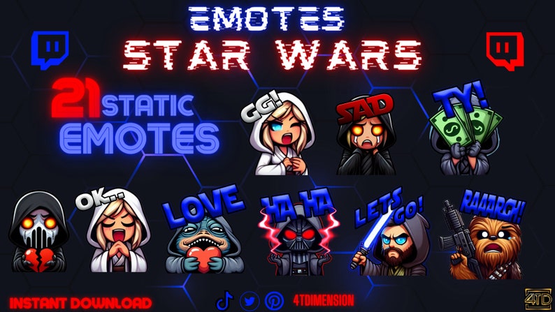 Emotes Star Wars for Twitch, Twitch Cute Emote Collection, Twitch ...