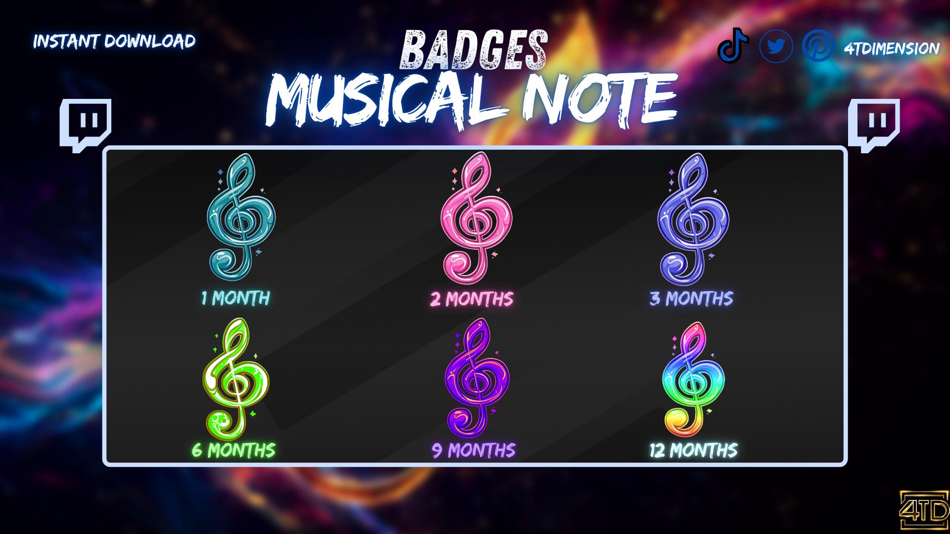 Music Sub-badges / Musical Note Sub-badges / Treble Clef Badges ...
