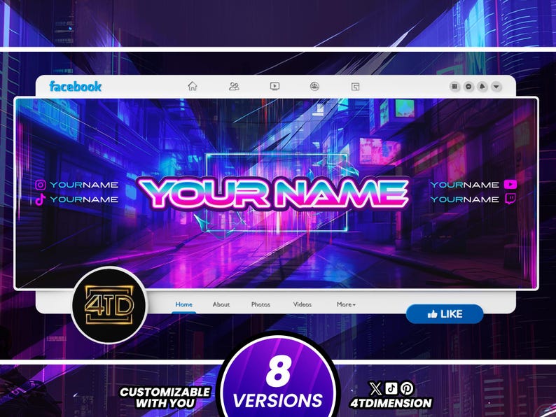 Cyberpunk Custom Gaming Banner for Twitch, Youtube, X, Facebook ...