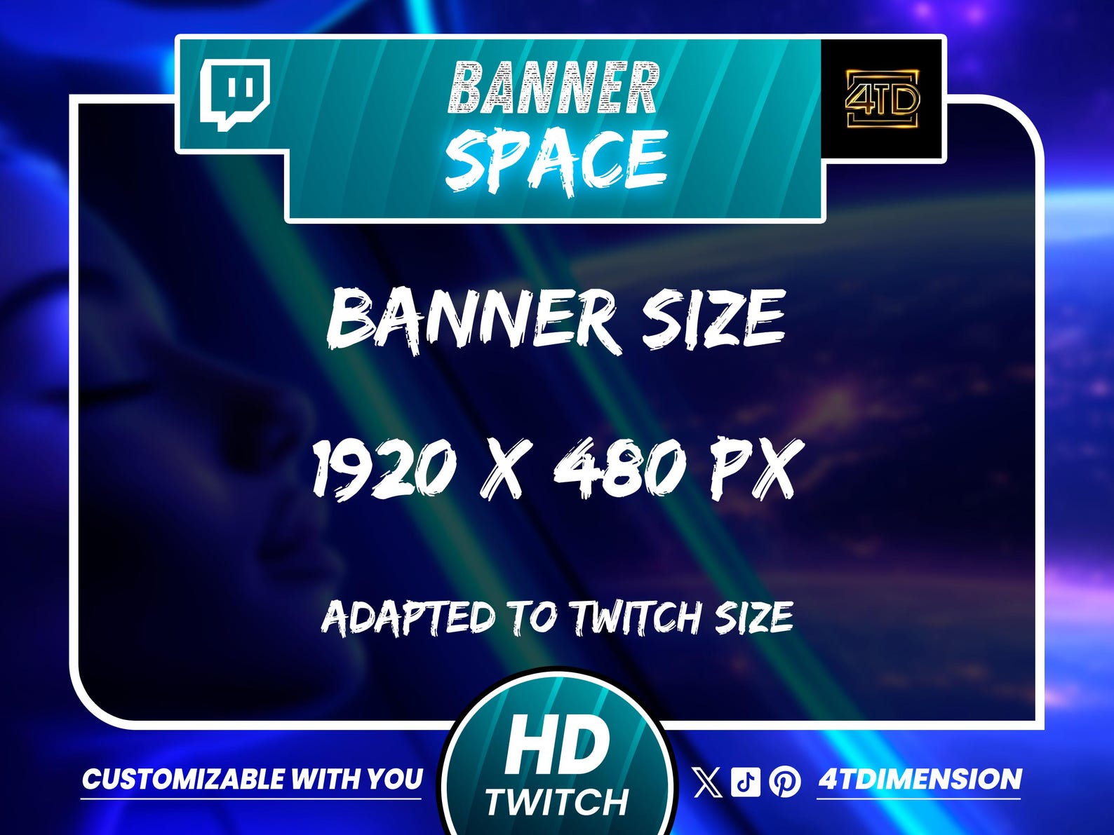 Twitch Space Banner, Gaming Banner, Banner Gamer, Streaming Banner, Sci ...