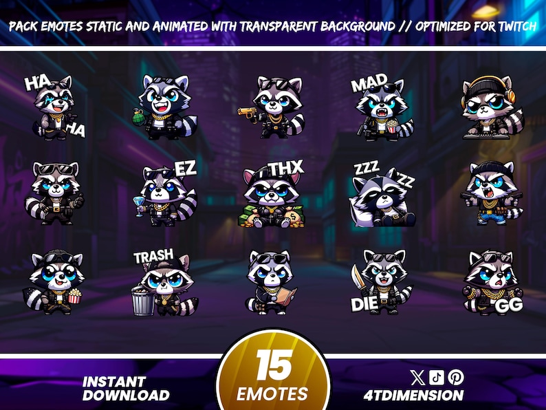 Mega Twitch Emotes Pack : 114 Animated and Static Emotes, Urban Emotes ...