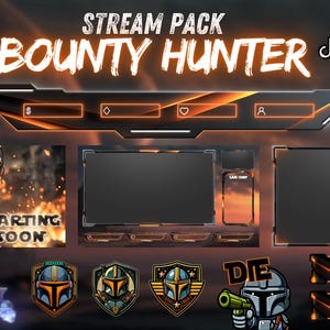 Animated Bounty Hunter Stream Overlay Pack, Twitch, Youtube, Kick , OBS ...