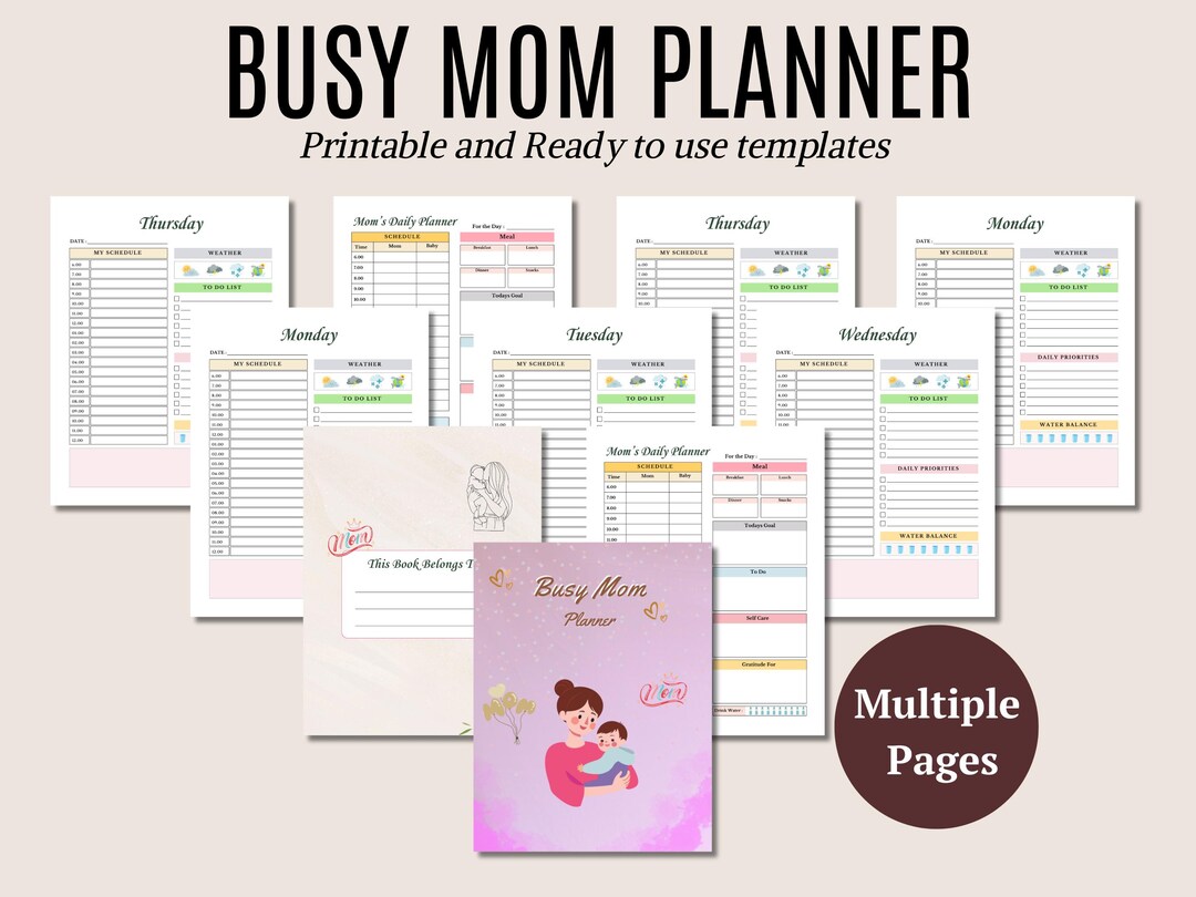 Digital Mom Planner: Printable Life Organizer for Busy Moms - Etsy