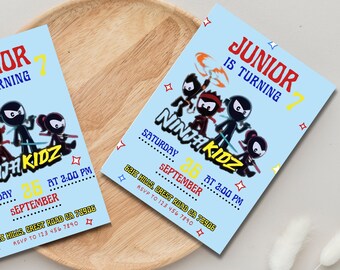 Ninja Kidz Birthday Invitation - Etsy