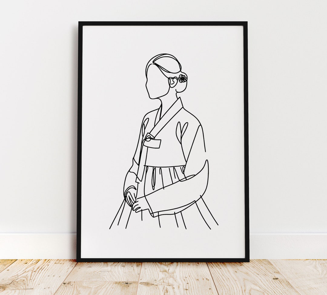 Korea Poster Korean Joseon Wall Art Minimalist Line Art Decor Joseon ...