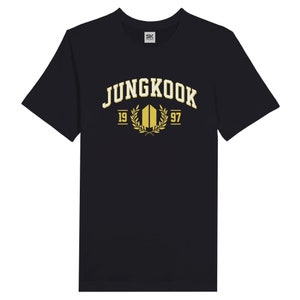 BTS Jungkook T-shirt JK K-pop Shirt University Style Tee Jung Kook BTS ...